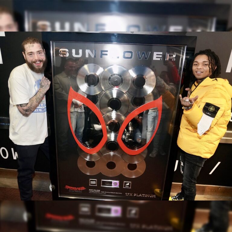 POST MALONE × SWAE LEE: “SUNFLOWER” CERTIFIED 17X-PLATINUM - 360 ...